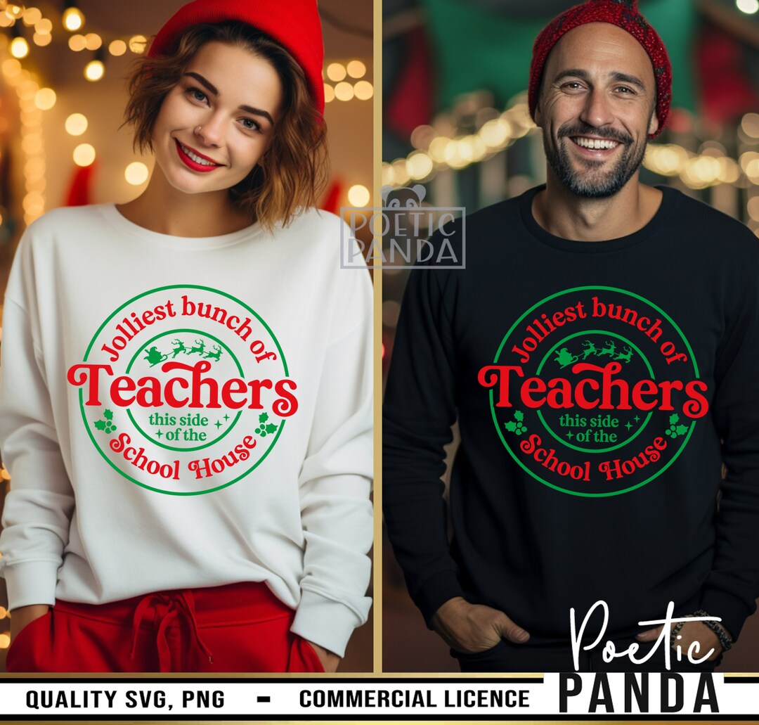 Jolliest Bunch of Teachers SVG PNG, Christmas Shirt Svg, Funny ...