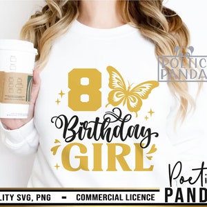 8th Birthday Svg, 8th Party Svg, Birthday Girl Svg, Birthday Shirt Svg ...