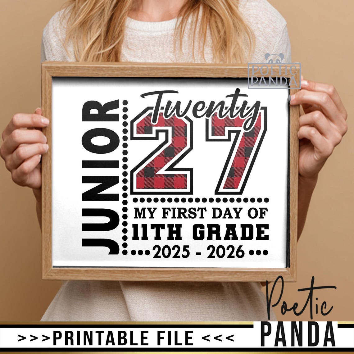 Printable First Day of 11th Grade Sign PNG, First Day of Junior Year ...