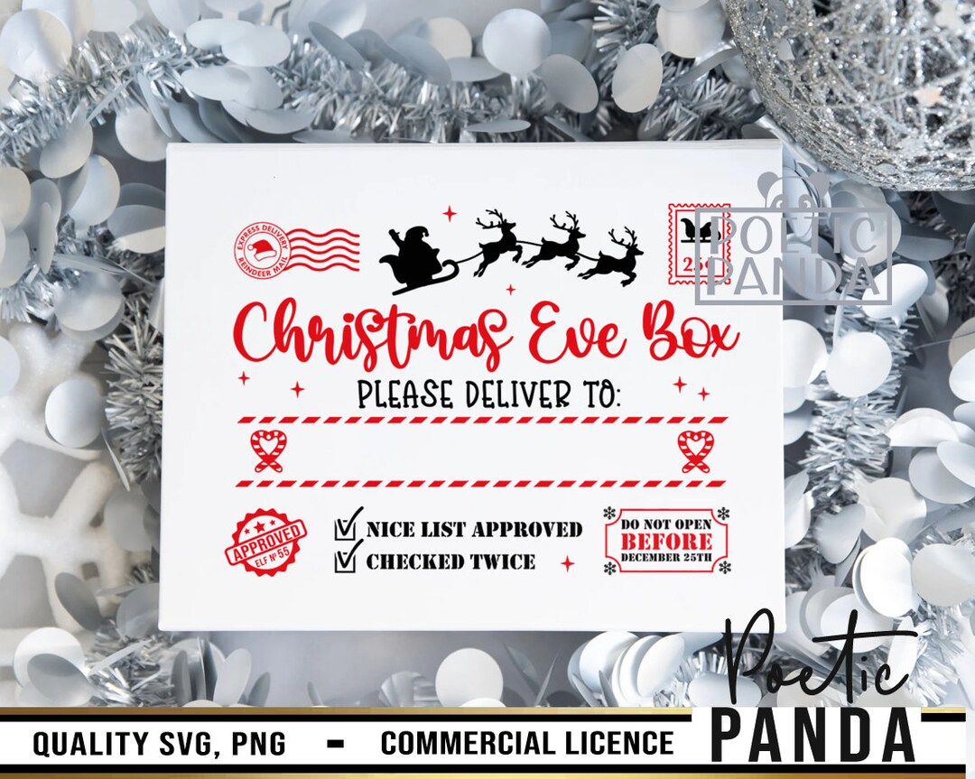 Christmas Eve Box SVG PNG, Santa Tray Svg, Santa Sack Svg, Gift Boxes ...