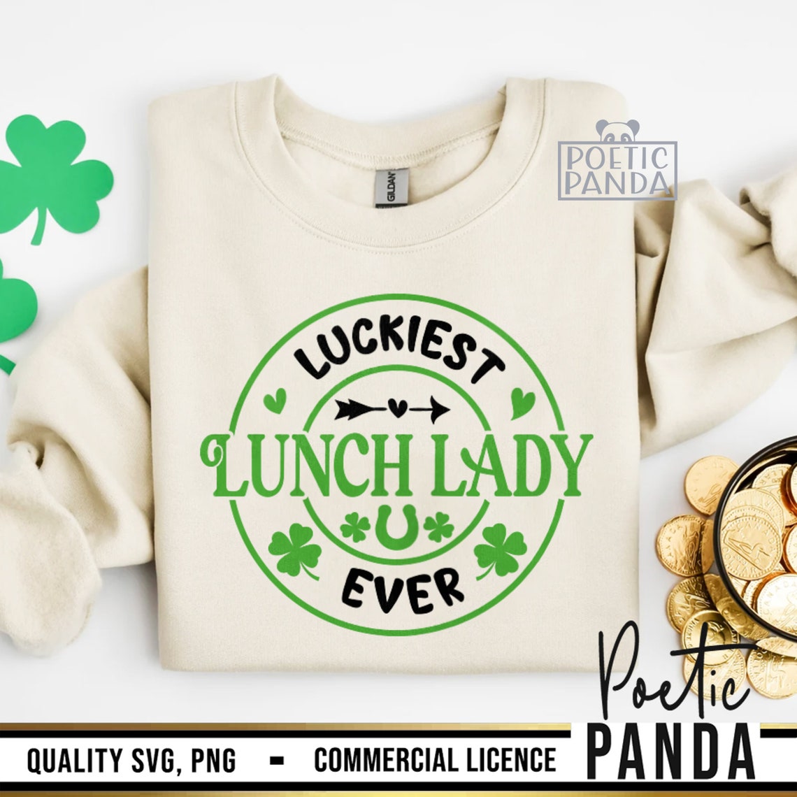 Luckiest Lunch Lady SVG PNG, St Patricks Svg, Cafeteria Worker Svg ...