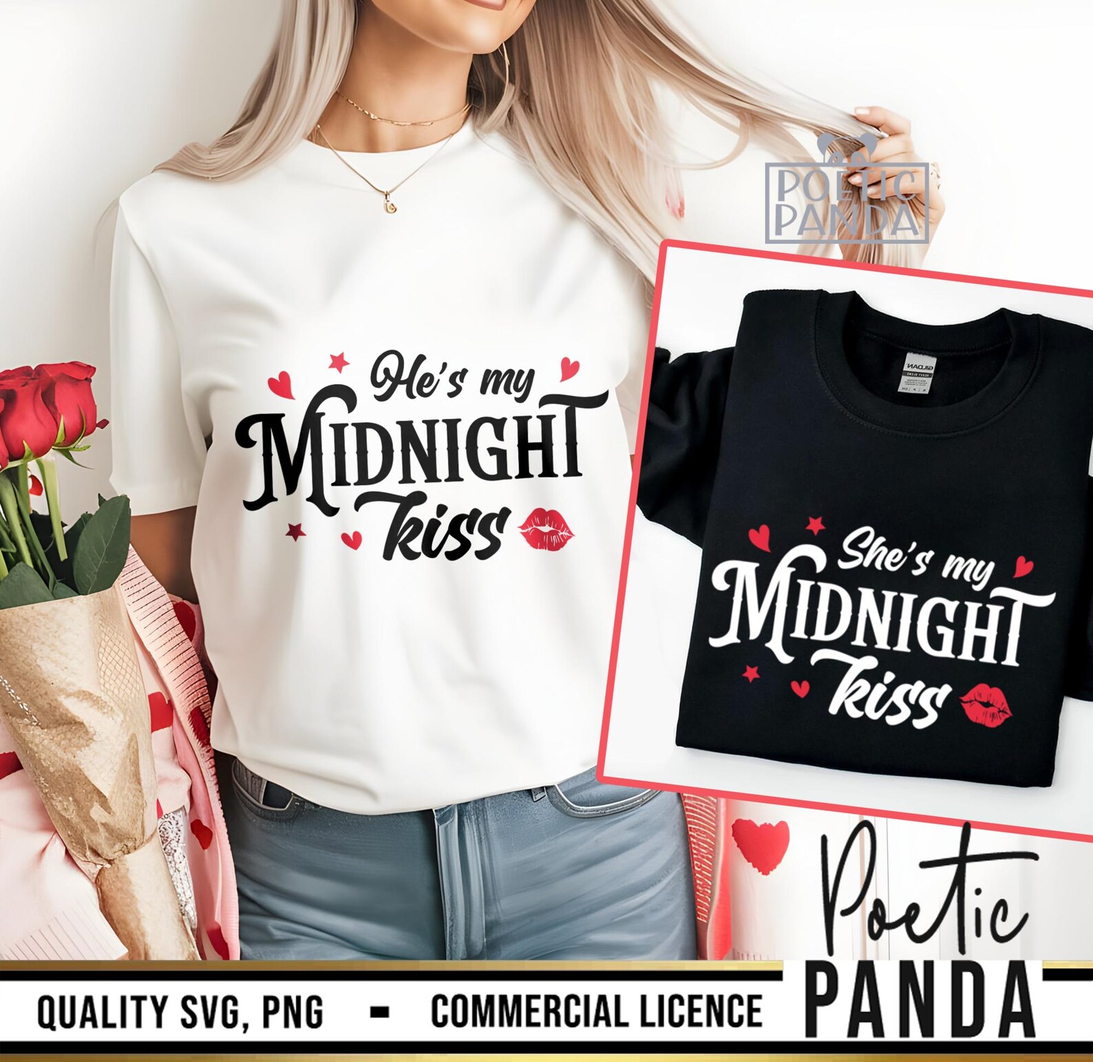 Couples New Year SVG PNG, She's My Midnight Kiss Svg, He's My Midnight ...