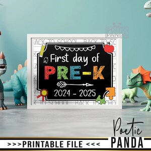 Printable First Day of Prek Sign, 1st Day of Prek Sign, Printable ...