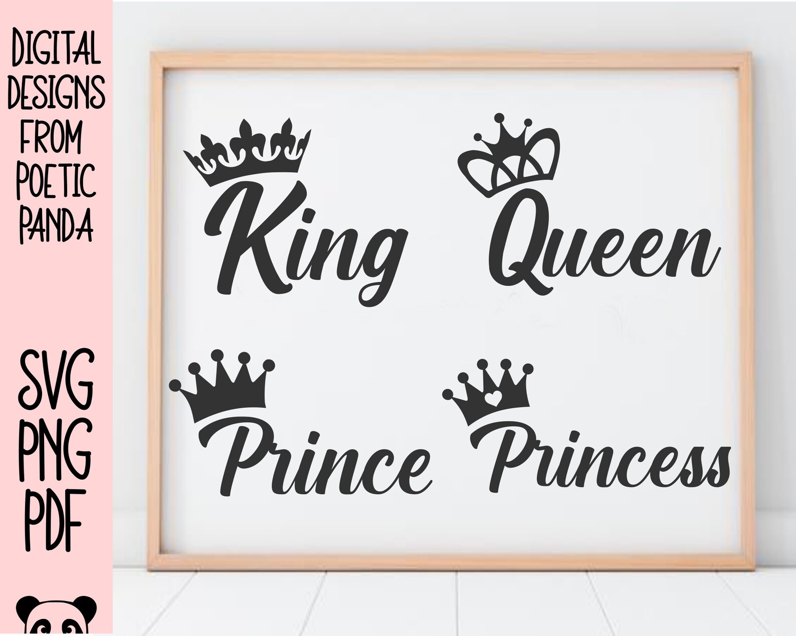 King Queen Prince Princess SVG PNG PDF Queen with crown | Etsy