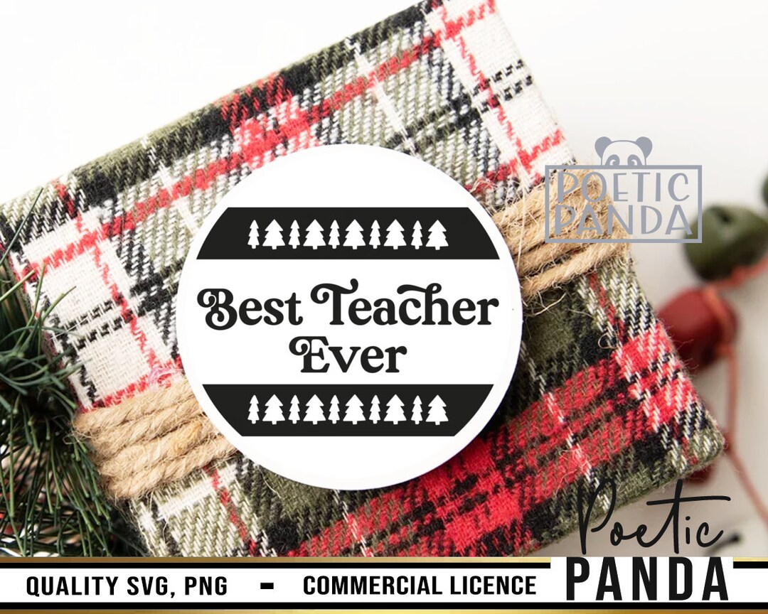 Best Teacher SVG PNG Round Sign Svg Teacher Christmas Svg - Etsy