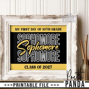 Printable First Day of Sophomore Year Sign, First Day of 10th Grade ...