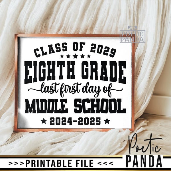 8th Grade First Day Sign - Etsy