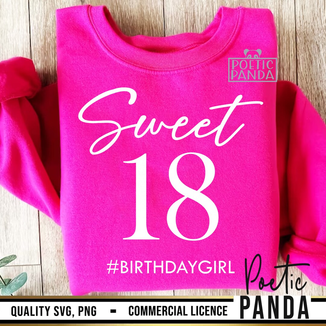 18th Birthday SVG PNG, Sweet 18th Svg, 18th Birthday Shirt Svg, 18 ...