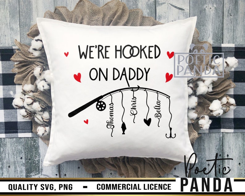 Hooked on Daddy Svg Father's Day Svg Dad Custom Gift SVG - Etsy