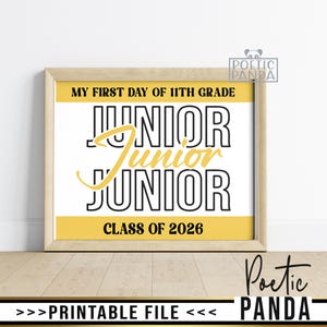 Printable Junior Sign PNG JPEG, First Day of School Sign, First Day of ...