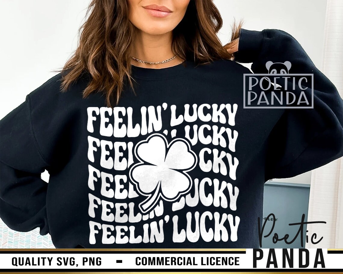 Feelin Lucky SVG PNG, St Patricks Svg, Clover Svg, Shamrock Svg, Irish ...