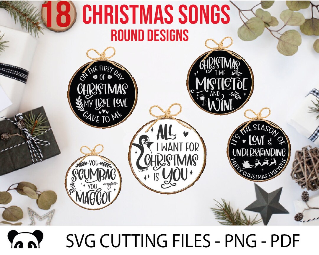 18 Christmas Songs SVG, Farmhouse Christmas Svg, Christmas Rounds Svg ...