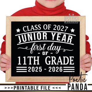 Printable Junior Year Sign PNG, First Day of 11th Grade Digital Sign ...