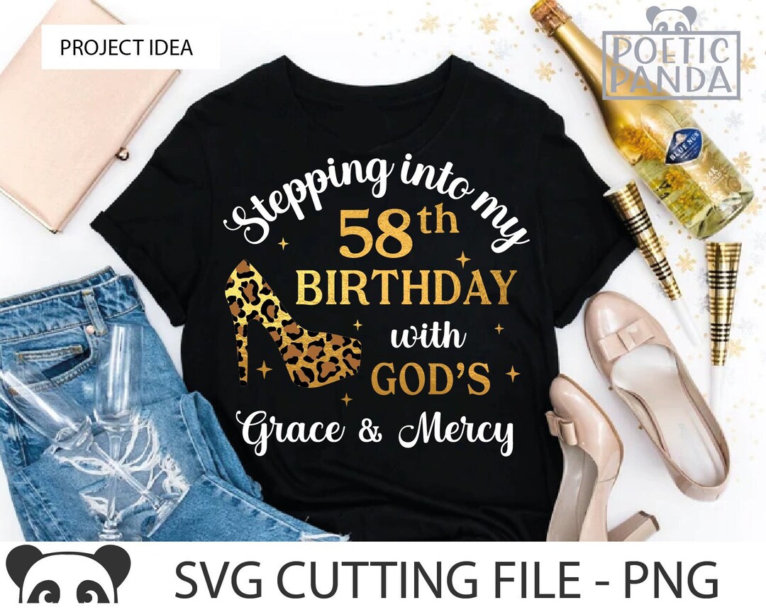 58th Birthday SVG PNG, Birthday Gift Svg, Leopard Print Svg, Birthday ...