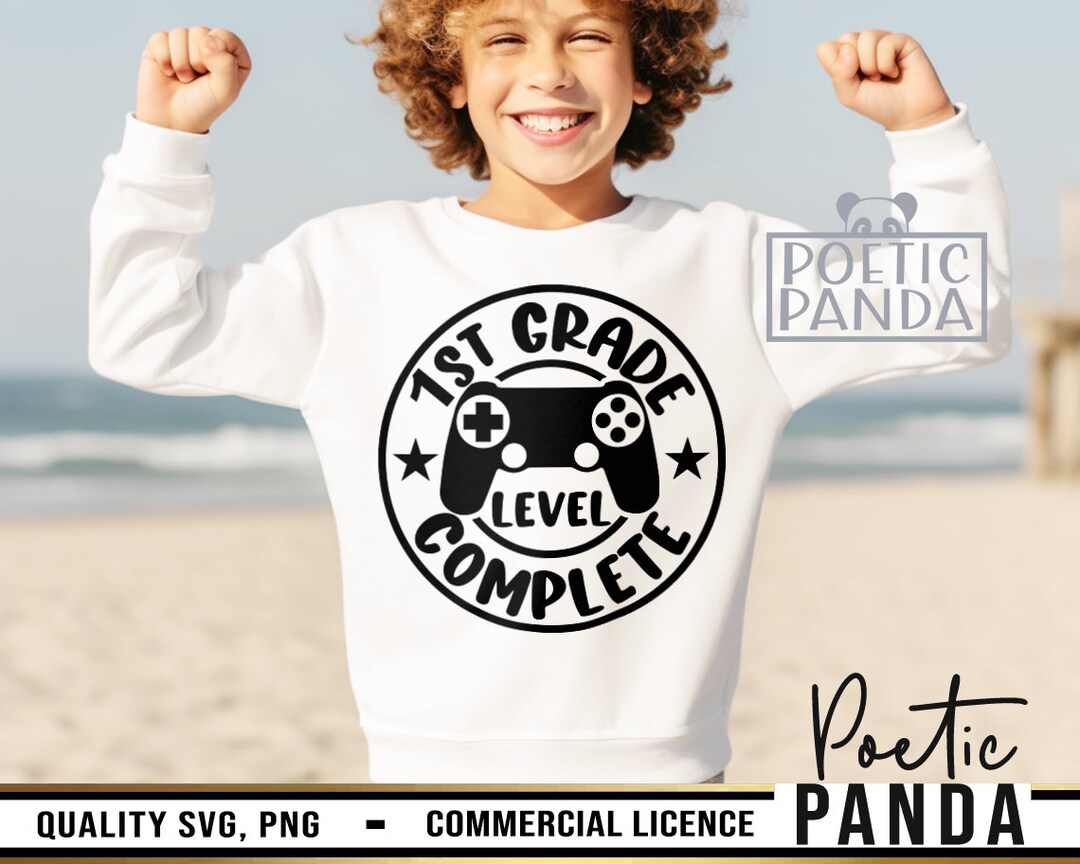 1st Grade Level Complete SVG PNG, 1st Grade Png, Gamer Svg, 1st Grade ...