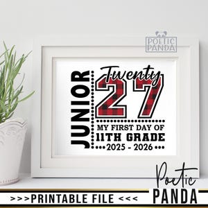 Printable First Day of 11th Grade Sign PNG, First Day of Junior Year ...