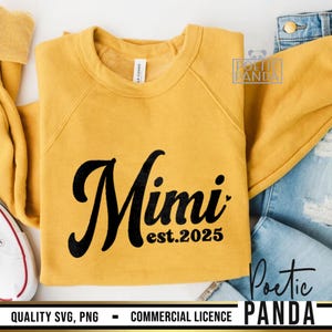 Mimi Est 2025 SVG PNG, Mimi Shirt Svg, Promoted to Mimi Svg, 2025 Mimi ...