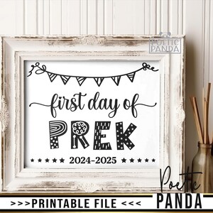Printable First Day of Prek Sign, First Day of Preschool Sign, Pre-k ...