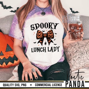 Spooky Lunch Lady SVG PNG, Lunch Lady Halloween Shirt Png Sublimation ...