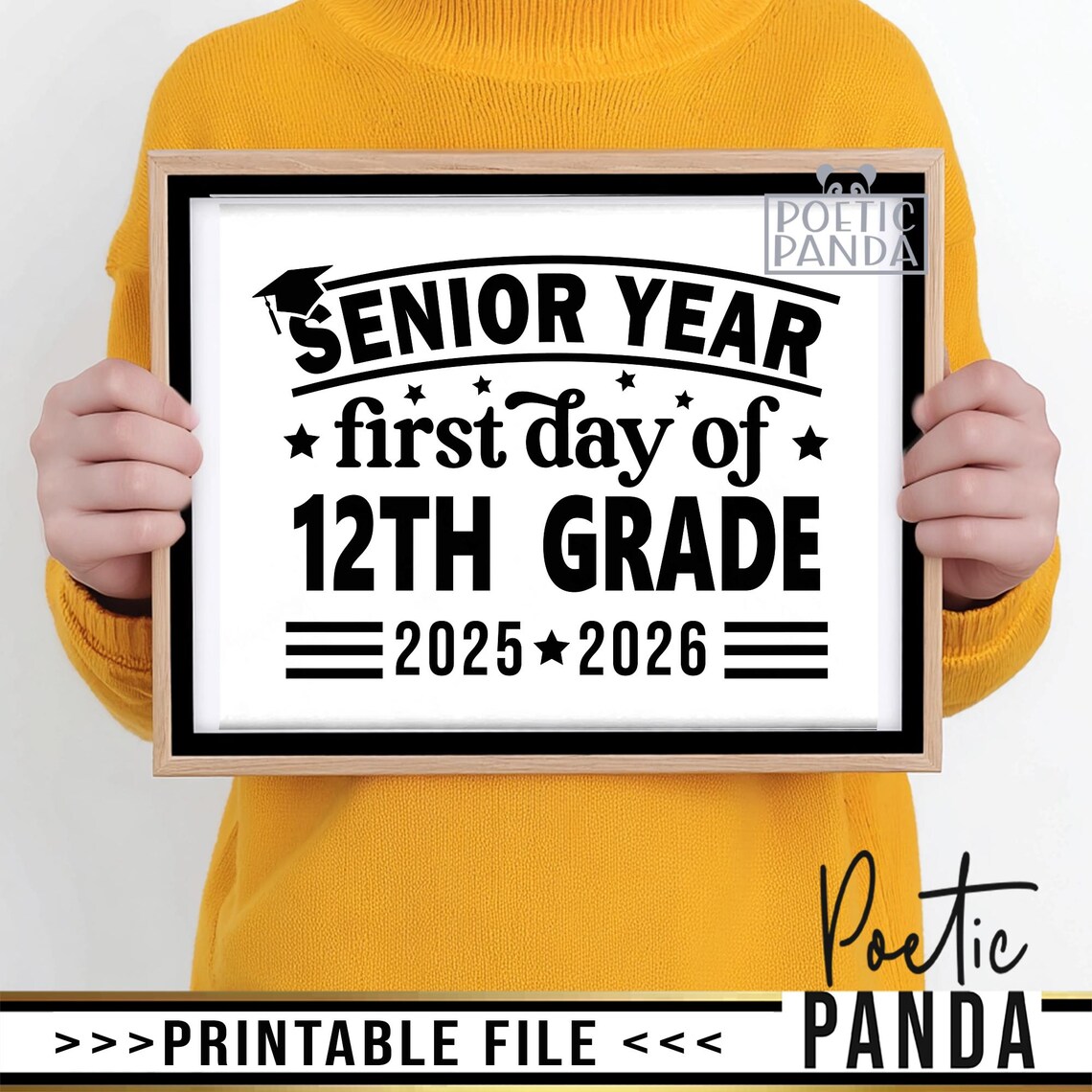 Printable First Day of 12th Grade Sign PNG, Senior Year Sign, 1st Day ...