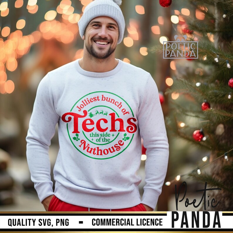 Jolliest Bunch of Techs SVG PNG, Tech Christmas Crew Svg, Tech Crew ...