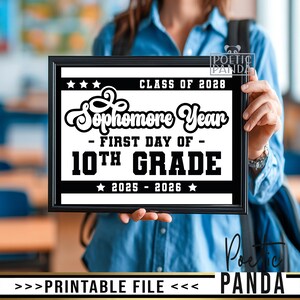Printable 1st Day of Sophomore Year Sign PNG, First Day of 10th Grade ...