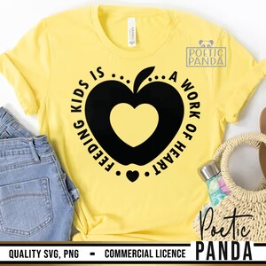 Feeding Kids is A Work of Heart SVG PNG, Back to School S, , Cafeteria ...