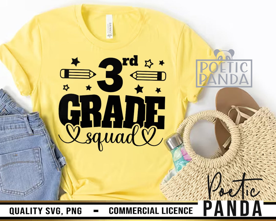 3rd Grade Squad SVG PNG, Teacher Svg, 3rd Grade Svg, Back to School Svg ...