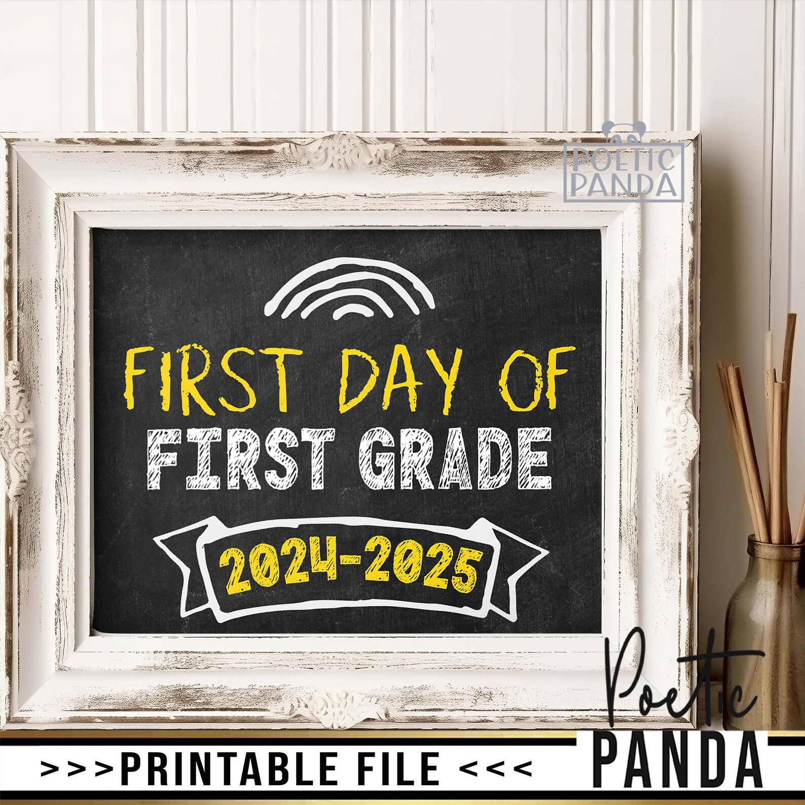 Printable First Day of 1st Grade Sign, First Day of School Sign, 1st ...