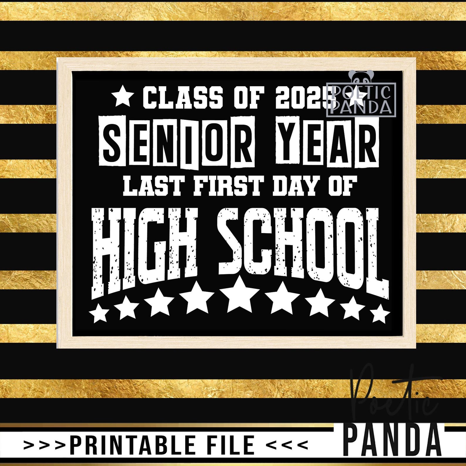 Printable Last First Day of Senior Sign PNG JPEG, 2025 Senior Last ...