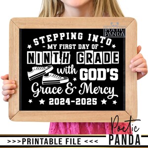 Printable First Day of 9th Grade Sign, Class of 2028, First Day of High ...