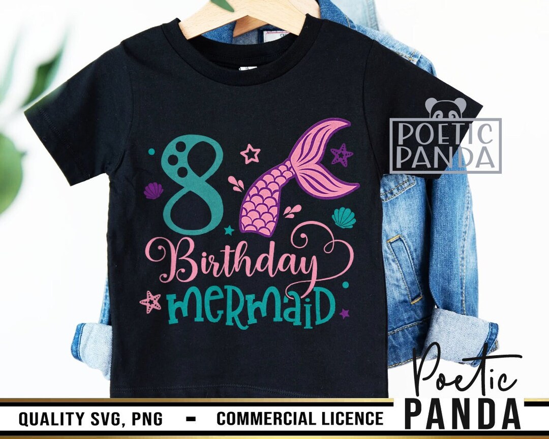 8th Birthday Svg Png Mermaid Tail Svg Birthday Mermaid Mermaid