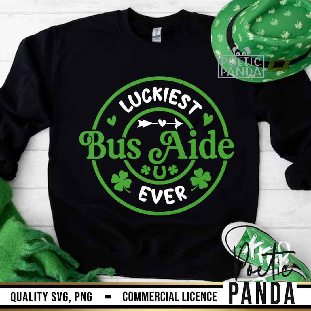 Lucky Bus Aide SVG PNG, St Patricks Day Svg, St Patricks Shirt Svg Bus ...