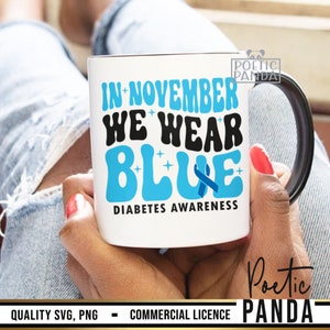 Diabetes Awareness SVG PNG, Blue Ribbon Svg, T1d Svg, Support Squad Svg ...