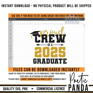Proud Crew of 2025 Graduate SVG PNG, Grad Svg, Class of 2025 Svg, 2025 ...
