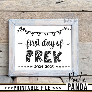 Printable First Day of Prek Sign, First Day of Preschool Sign, Pre-k ...