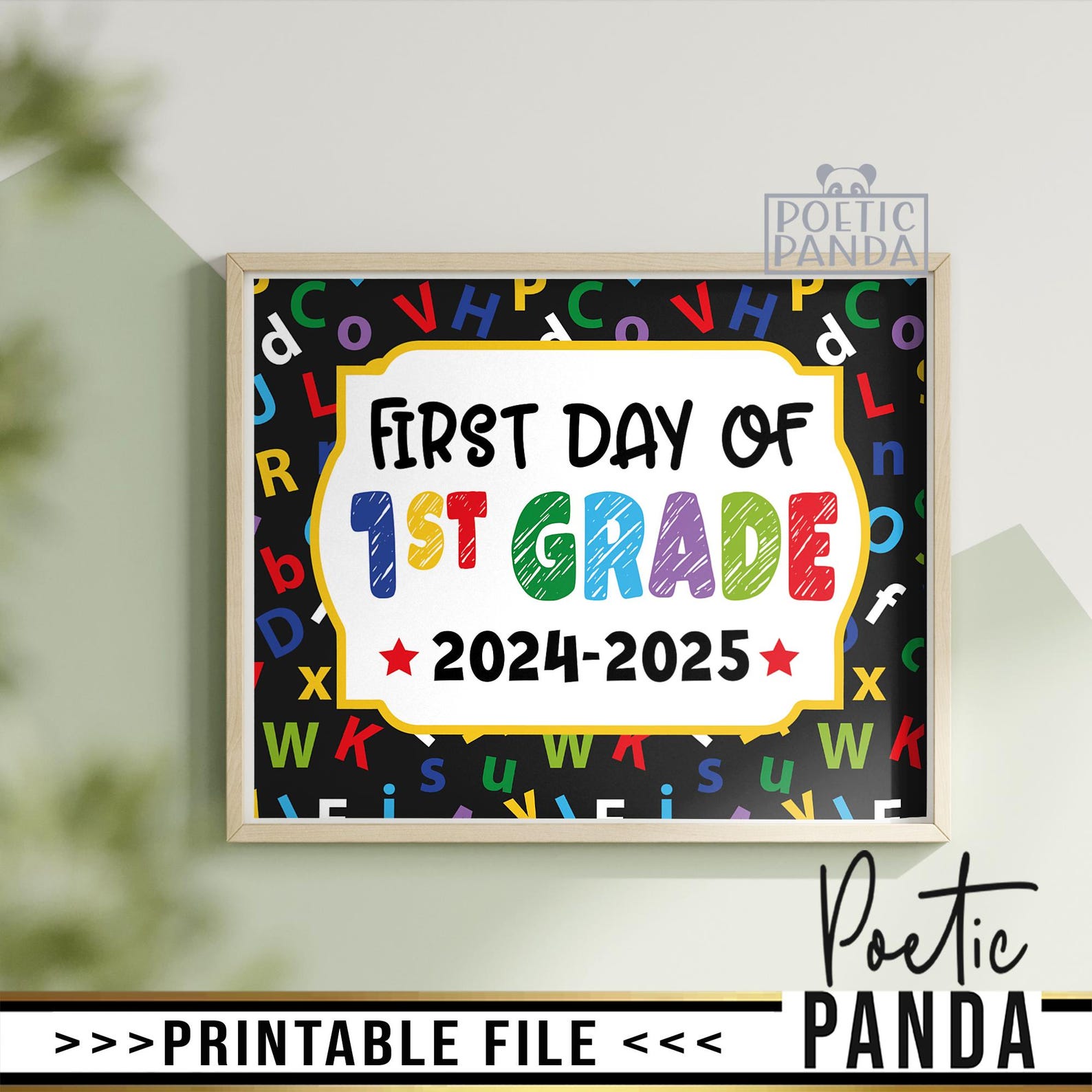 Printable First Day of 1st Grade Chalkboard Sign PNG JPEG, 1st Grade ...