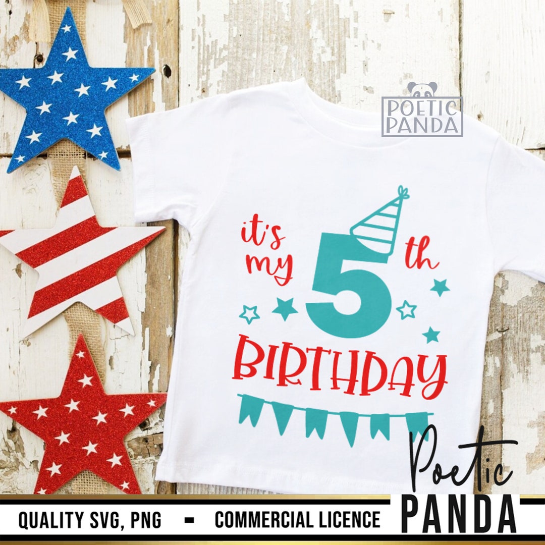 5th Birthday SVG PNG, My 5th Birthday, 5th Birthday Svg, 5th Birthday ...
