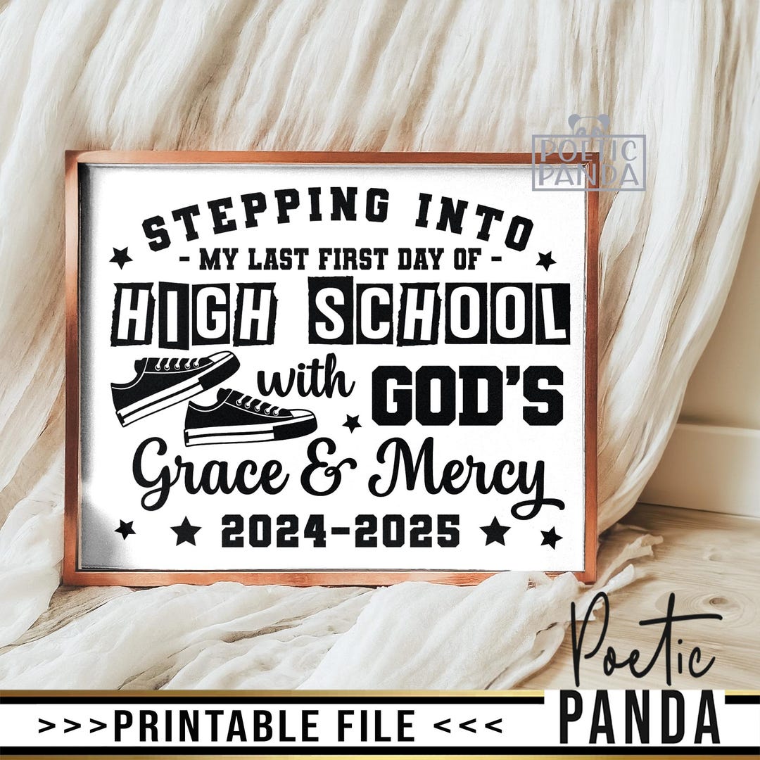 Letrero imprimible para el último primer día de escuela secundaria con ...