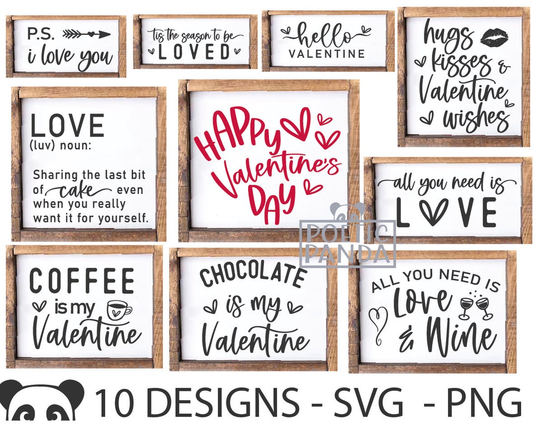 10 VALENTINES SVG PNG Bungle, Valentine Saying Svg, Valentine Sign Svg ...