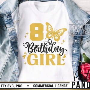 8th Birthday Svg, 8th Party Svg, Birthday Girl Svg, Birthday Shirt Svg ...