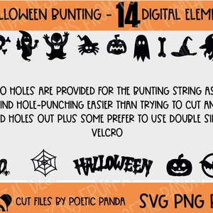 Halloween Bunting SVG Files, Halloween Party PNG, Kids Halloween Svg ...