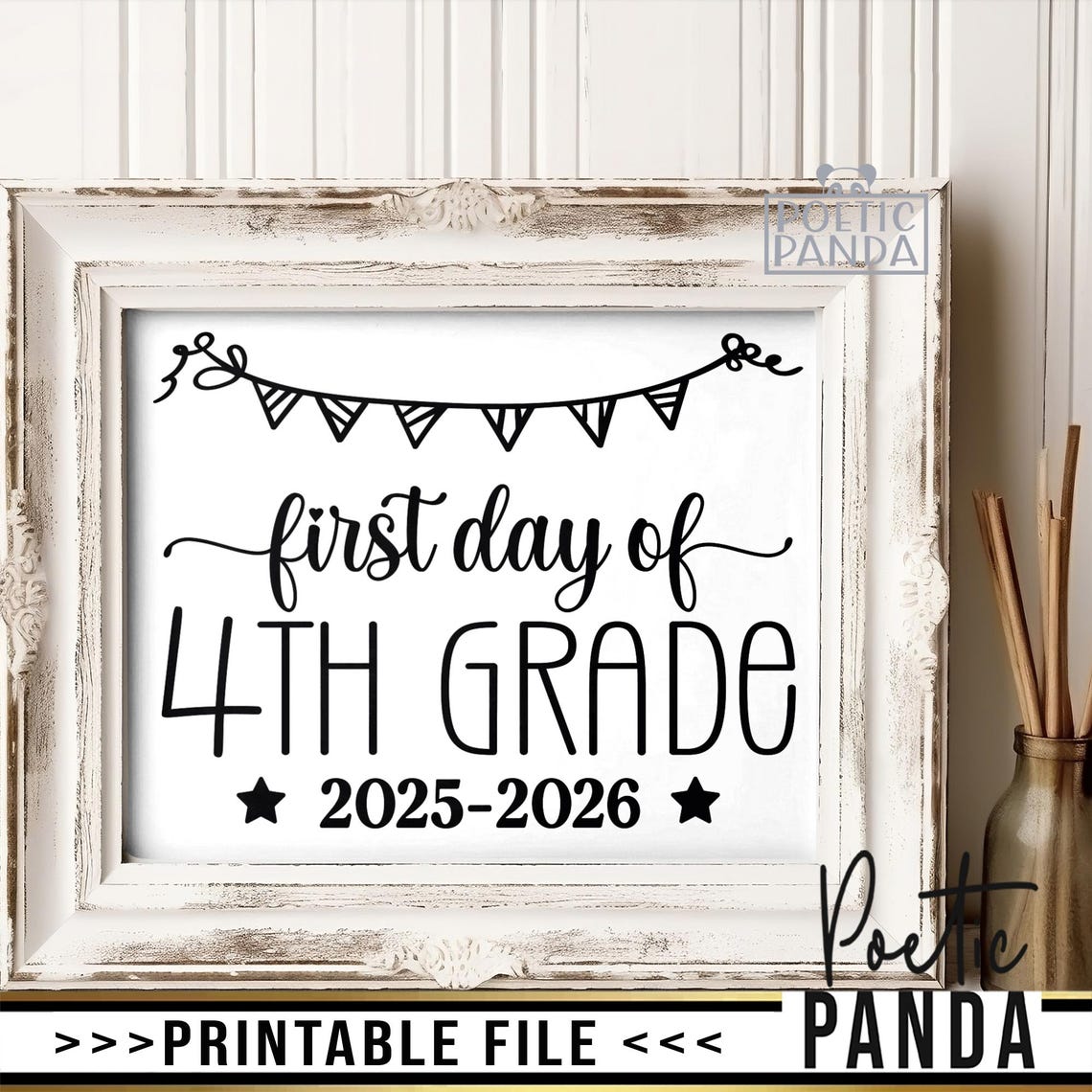 Printable 1st Day of 4th Grade Sign PNG, First Day of 4th Grade School ...
