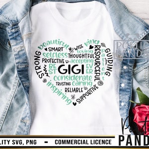 Gigi Word Art SVG PNG, Grandmother Svg, Mom Svg, Gigi Png, Gift to Gigi ...