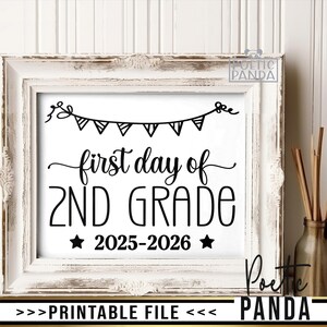 Printable 1st Day of 2nd Grade Sign PNG, First Day of Second Grade Sign ...