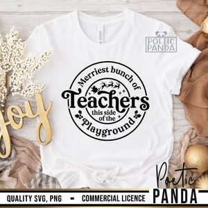 Merriest Bunch of Teachers SVG PNG, Christmas Crew Svg, Ugly Sweater ...