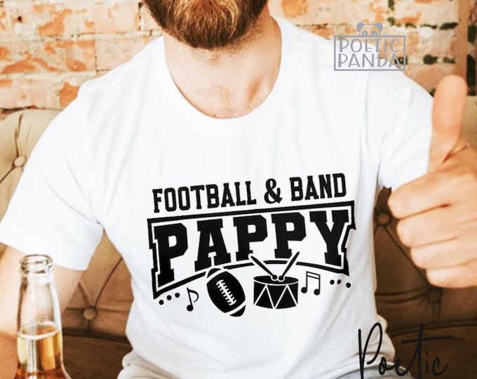 Football and Band Pappy SVG PNG, Football and Band Grandad Svg ...