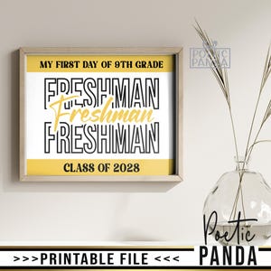Printable First Day of 9th Grade Sign, Freshman Printable Sign ...