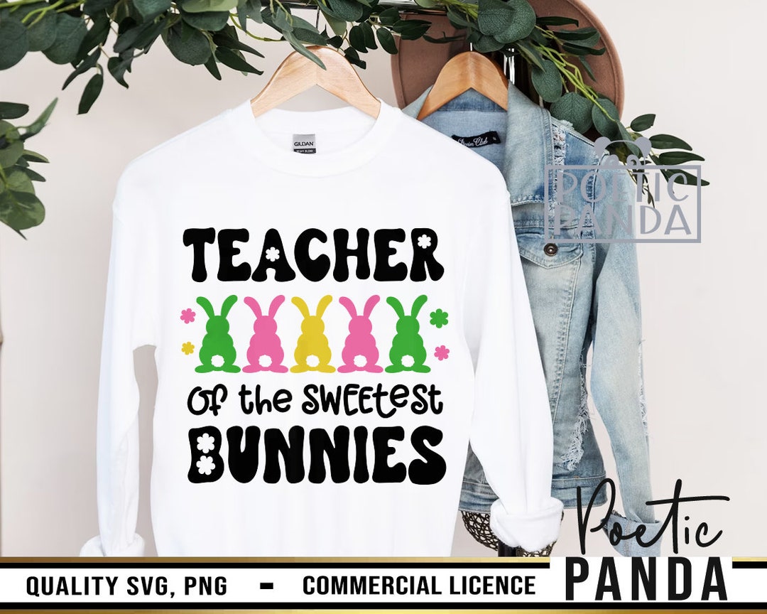 Teacher of Bunnies SVG PNG, Easter Svg, Hoppy Teacher Svg, Teacher ...