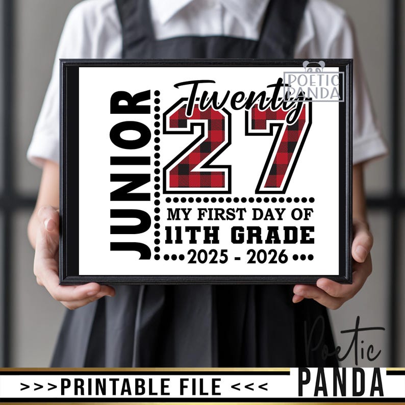 Printable First Day of 11th Grade Sign PNG, First Day of Junior Year ...
